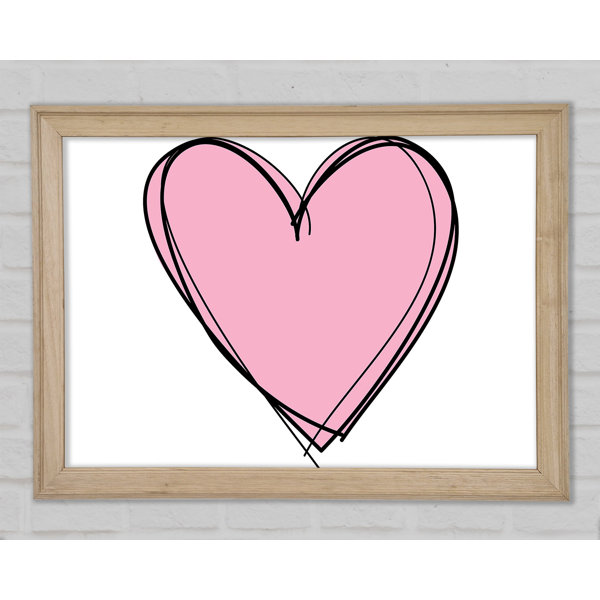 Rosalind Wheeler Pink Heart - Single Picture Frame Print | Wayfair.co.uk