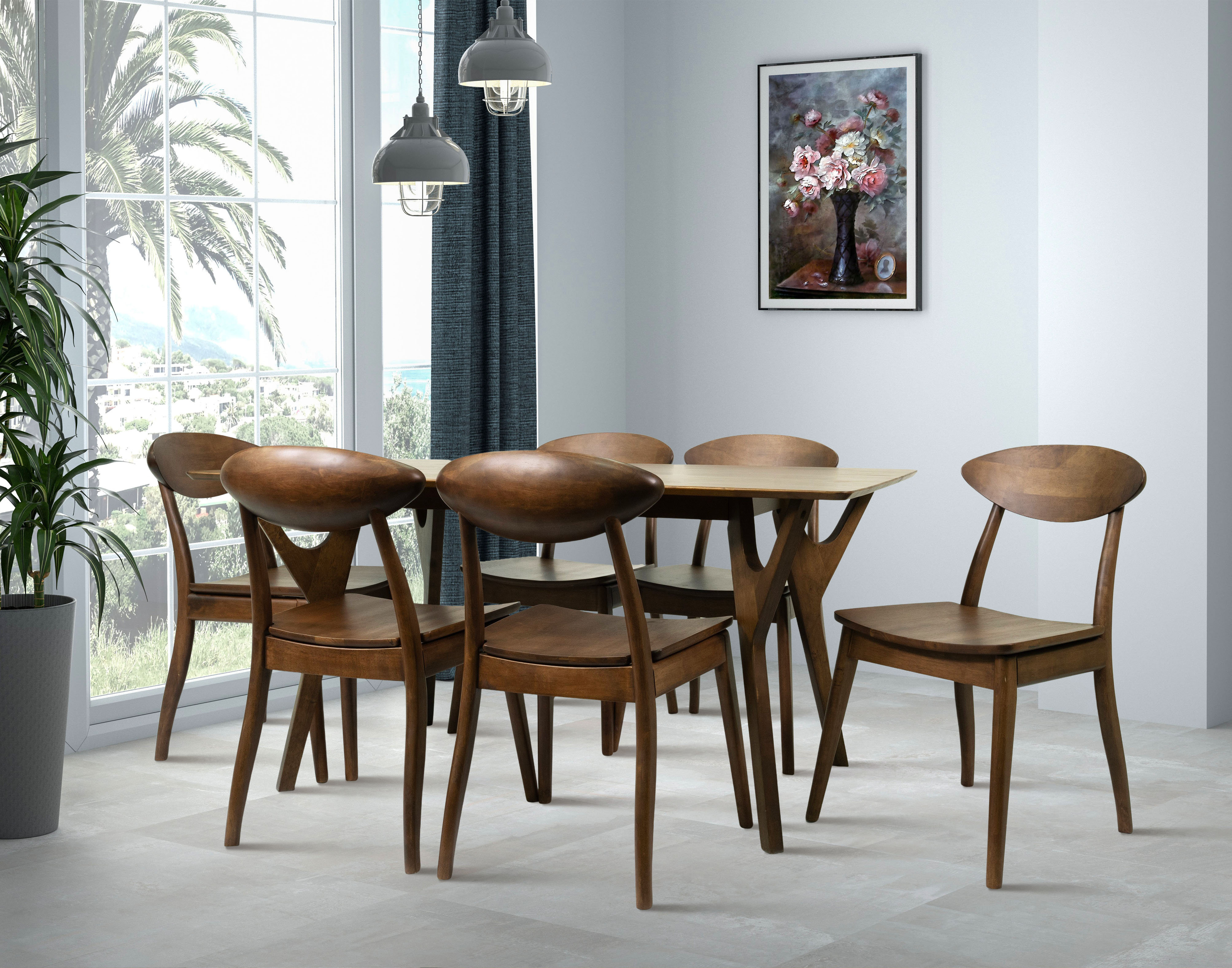 Corrigan Studio® Moon 6-Person Solid Wood Dining Set | Wayfair