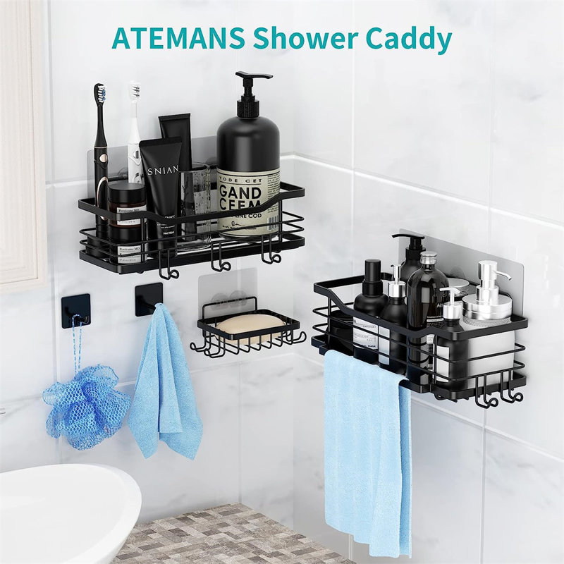 Rebrilliant Lackowski Adhesive Mount Stainless Steel Shower Caddy | Wayfair