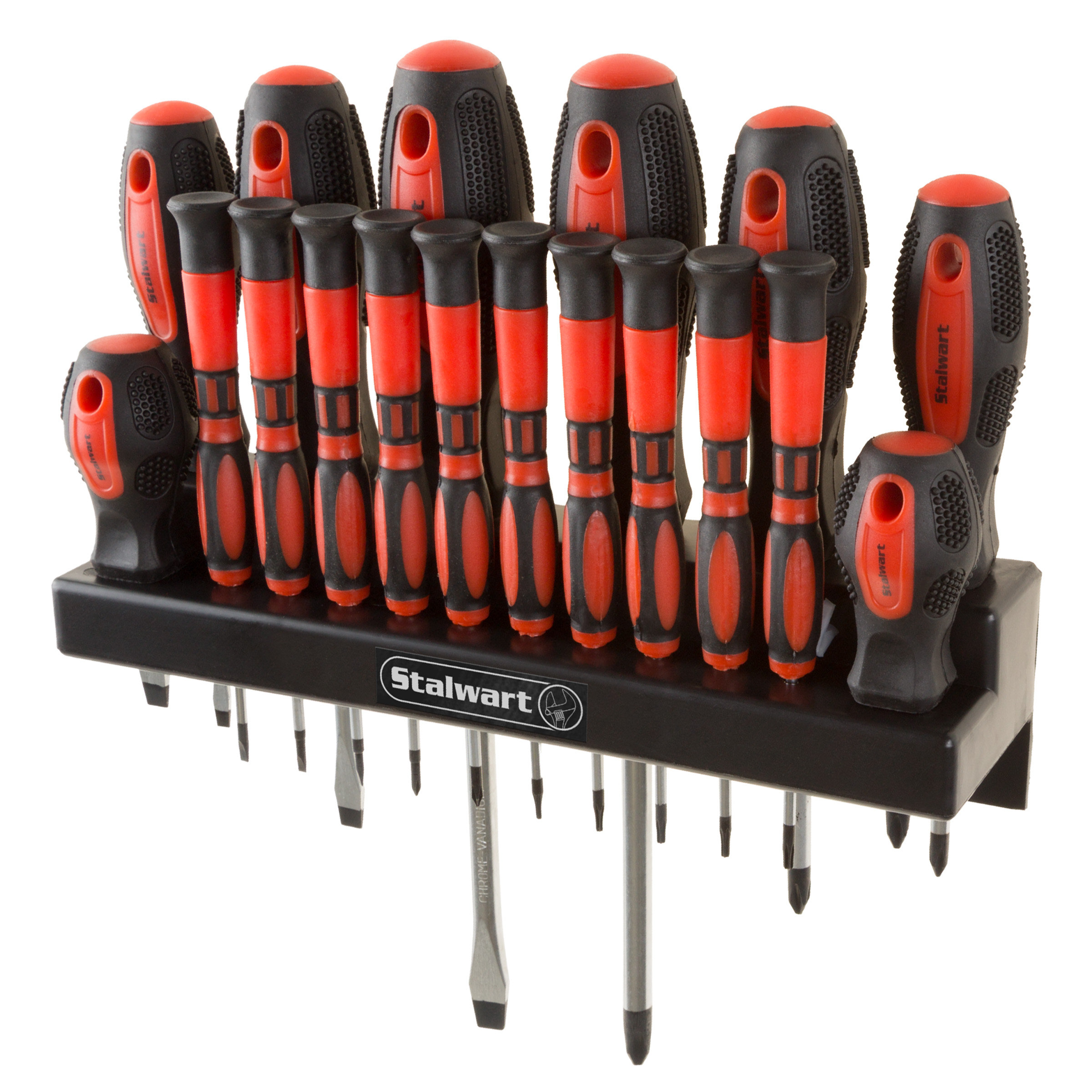 Stalwart 18 Piece Magnetic Tip Screwdrivers Set with Wall Mount - Tool ...