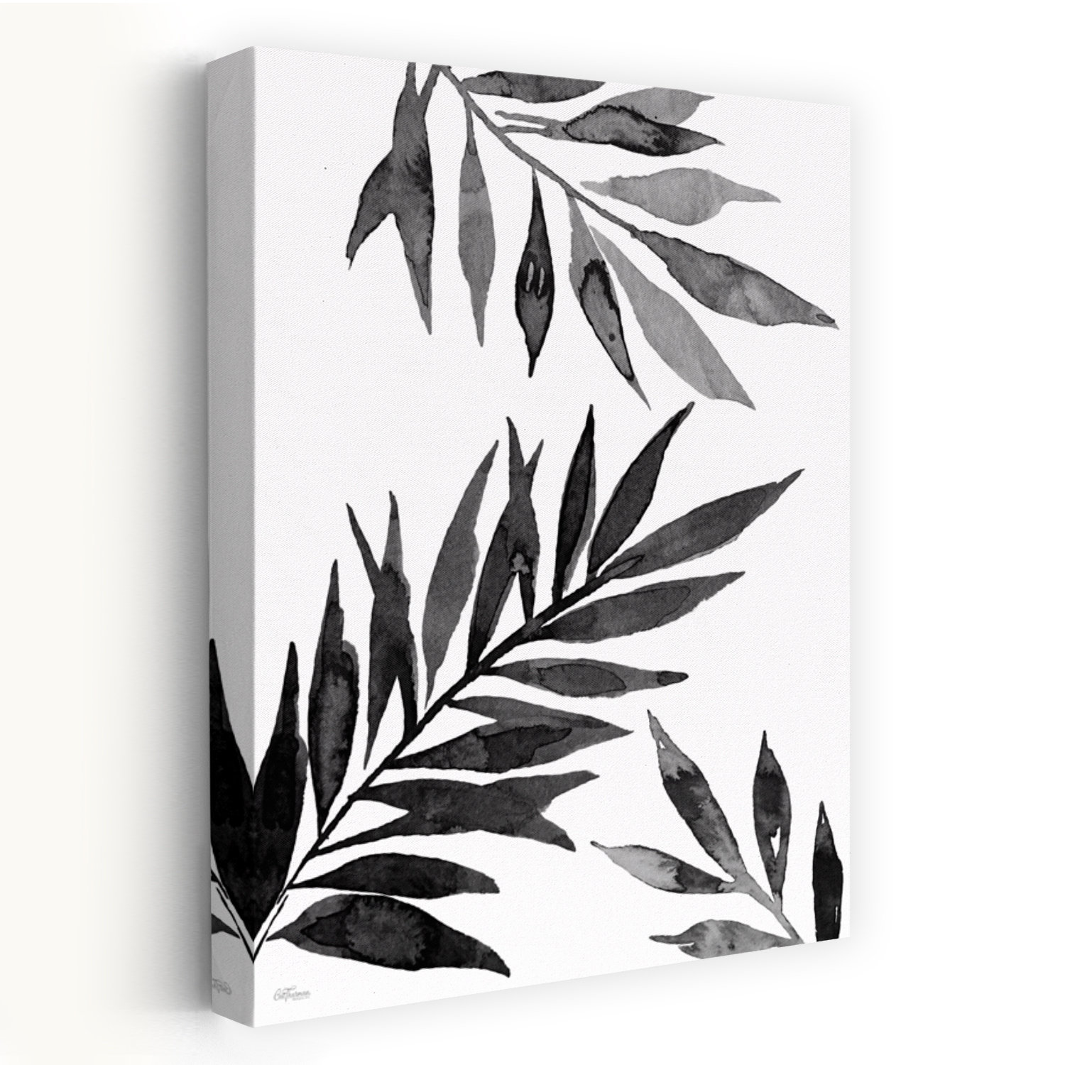 Winston Porter Watercolor Leaves I - Modern Farmhouse White Botanical ...