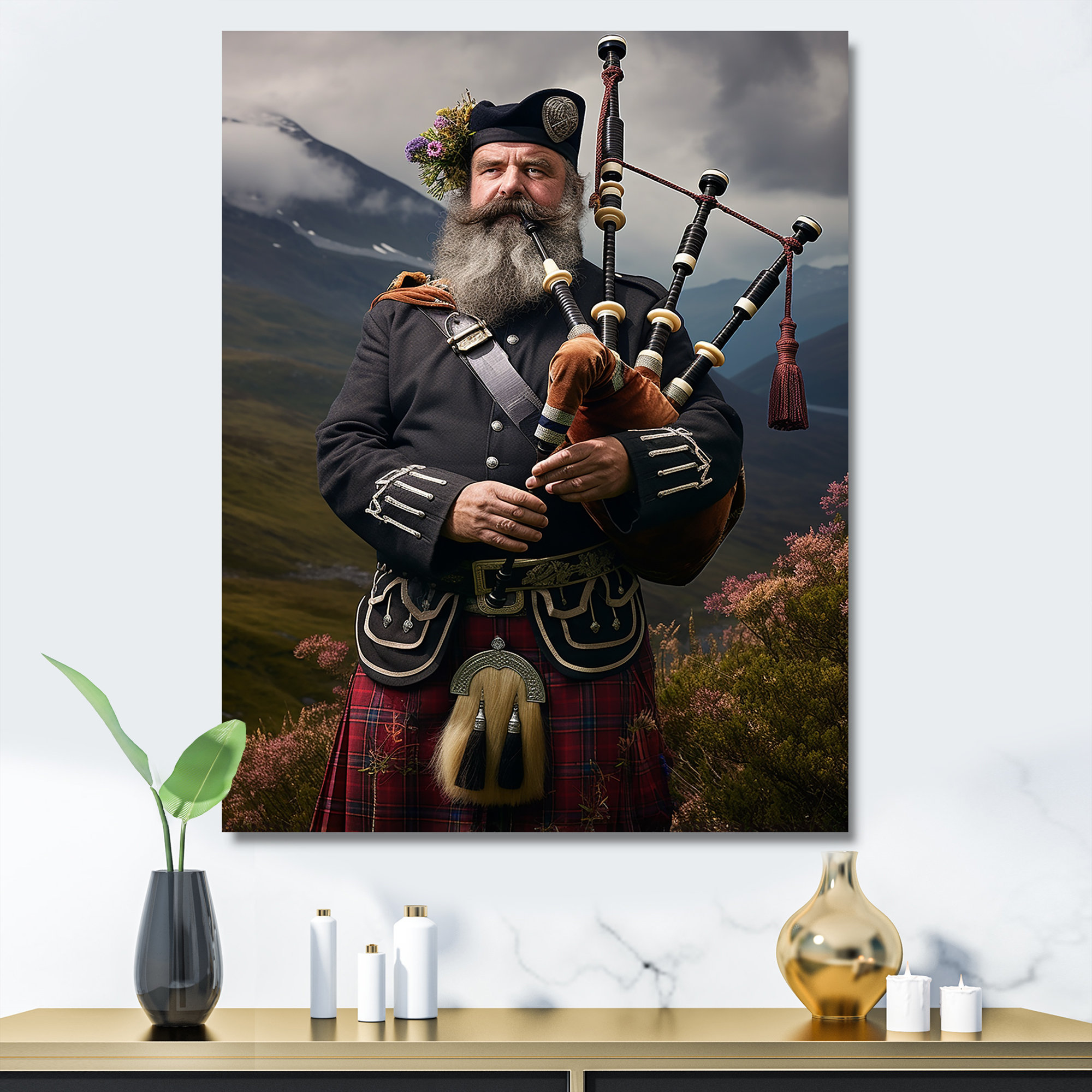 Design Art Scotland Great Highland Bagpipe In Scotland - Music Wall ...
