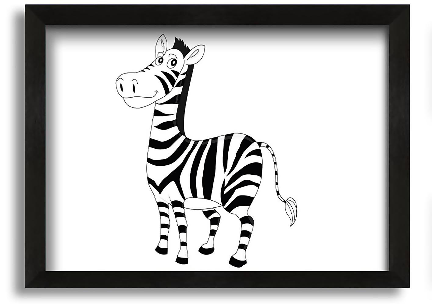 Isabelle & Max Standing Zebra White - Picture Frame Graphic Art on ...