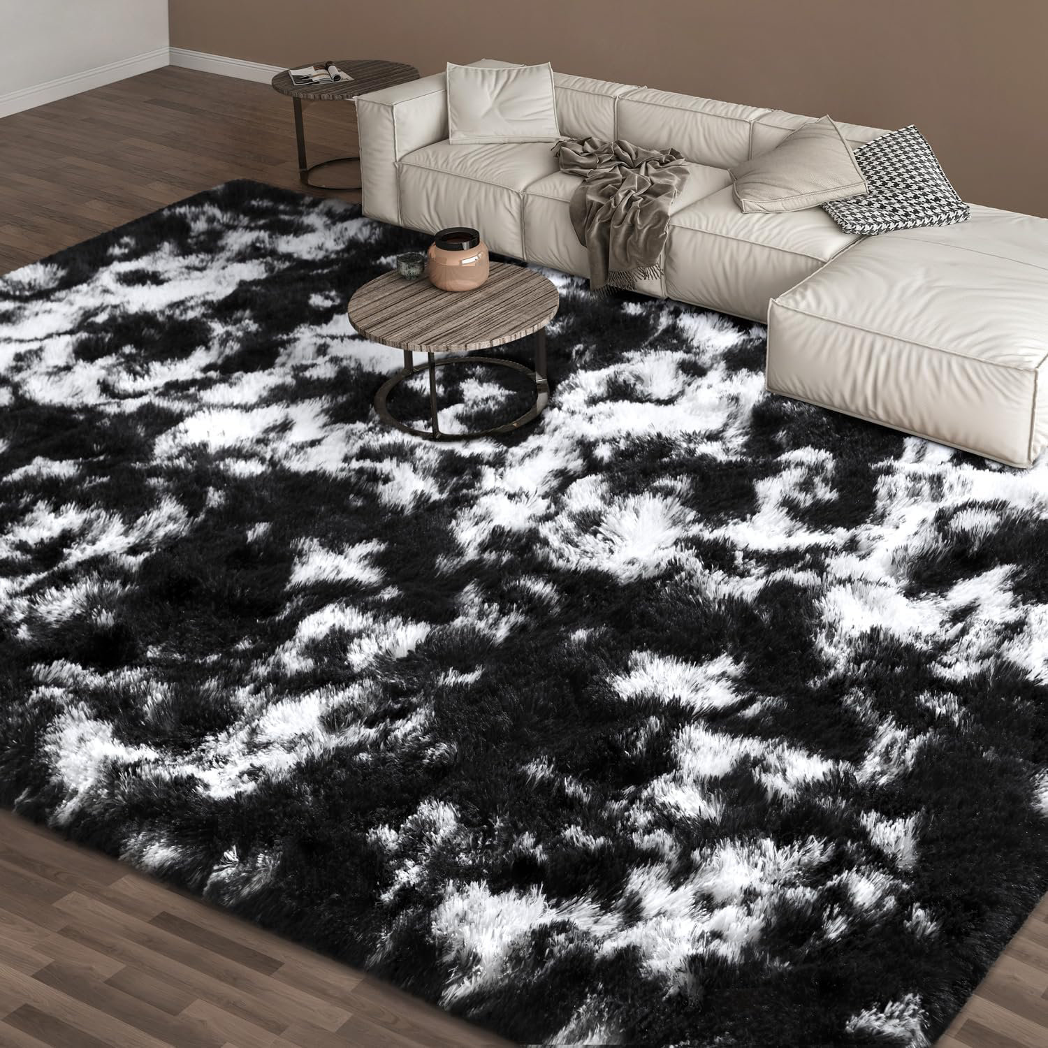 Everly Quinn 5X7 Ft Fluffy Shaggy Bedside Area Rugs | Wayfair
