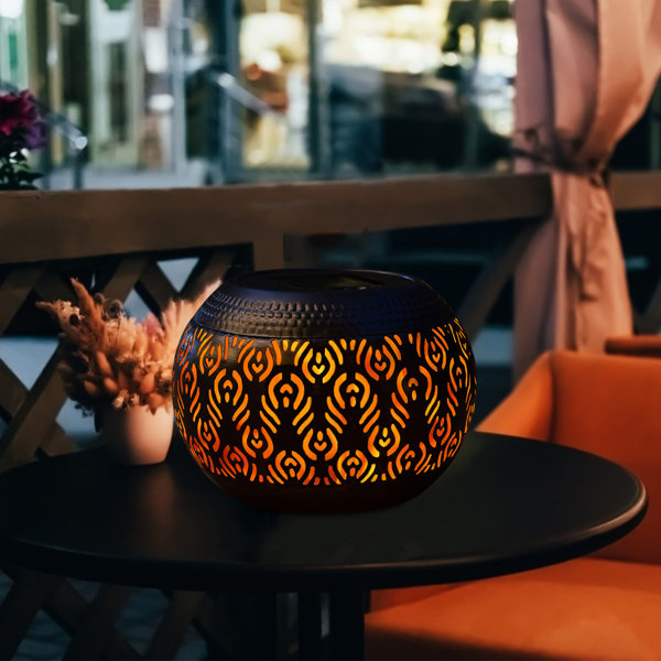 pearlstar 4.3'' Solar Table Lanterns Outdoor Waterproof - Black Peacock ...