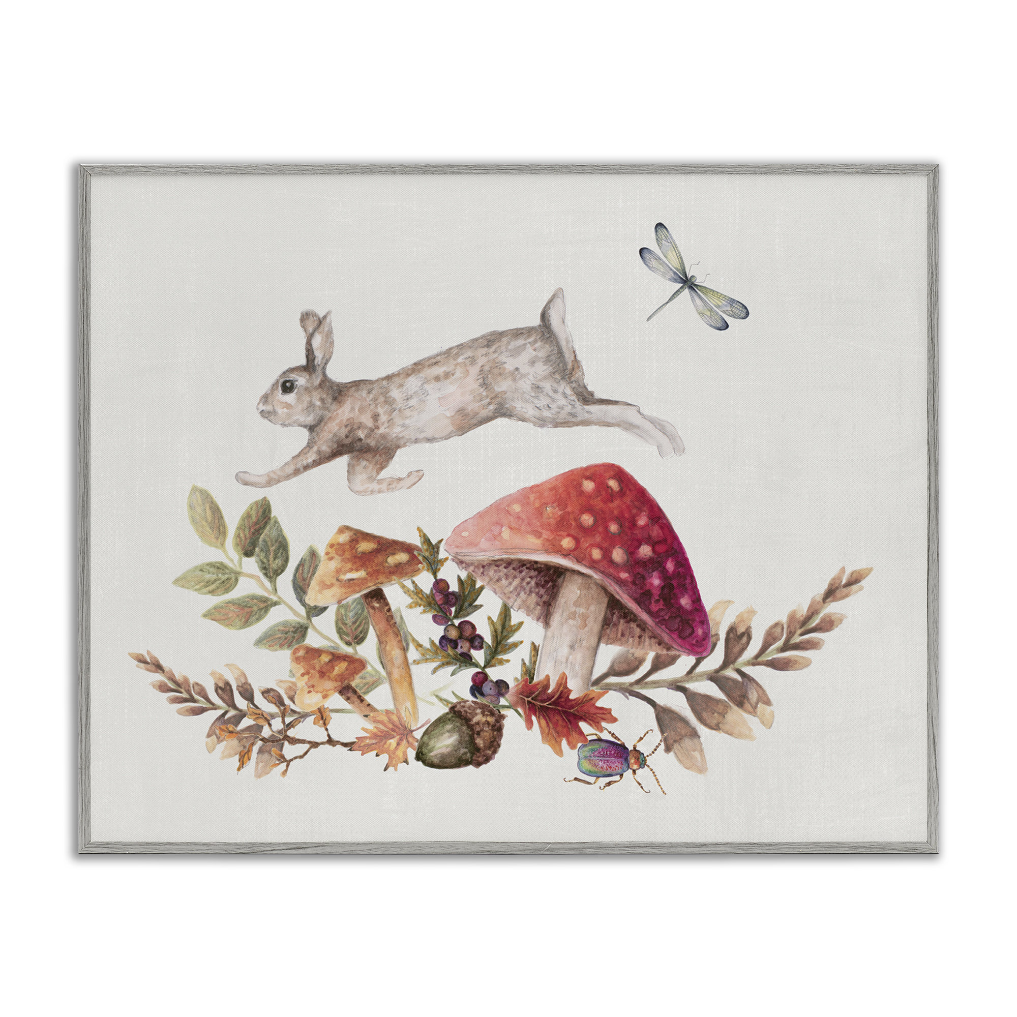 Stupell Industries Rustic Botanicals & Hare Art by Janice Gaynor | Wayfair