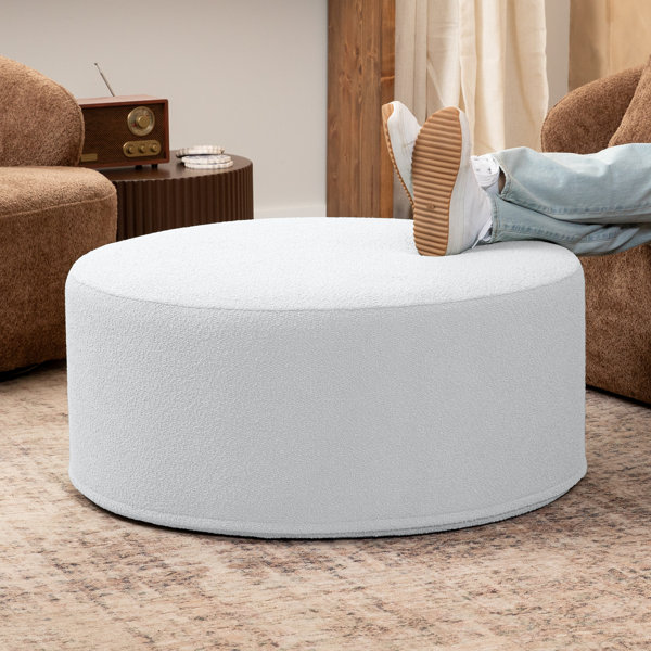 Latitude Run® Natacia Round Couch Ottoman – Oversized Giant Coffee ...