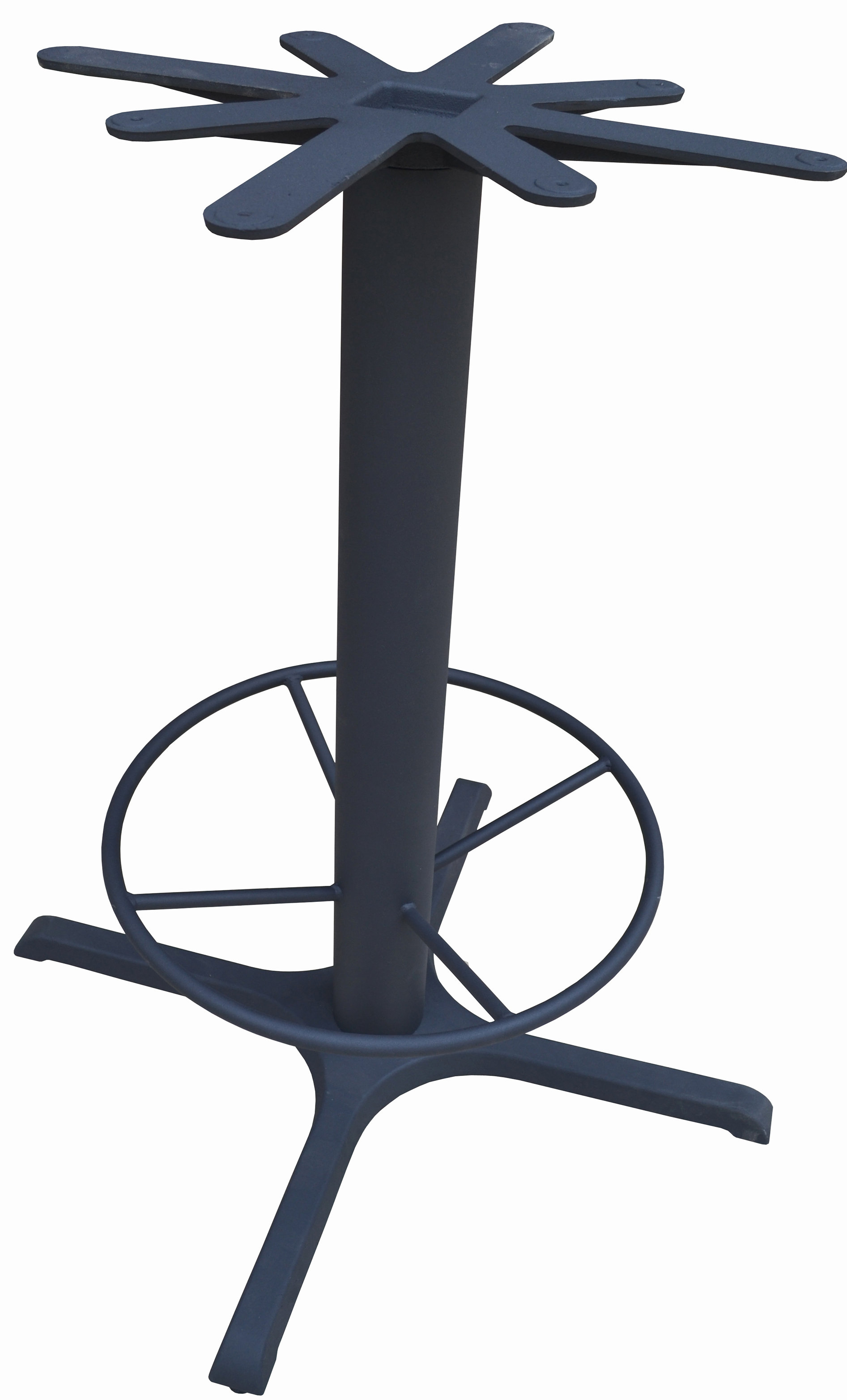 JI Bases 36" x 36" Cross Cast Iron Bar Height Pedestal Table Base with ...