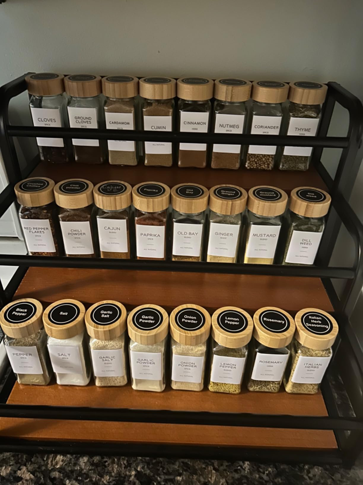 Mint Pantry® 24pcs 4oz Glass Spice Jars with Bamboo Lids Spices and ...