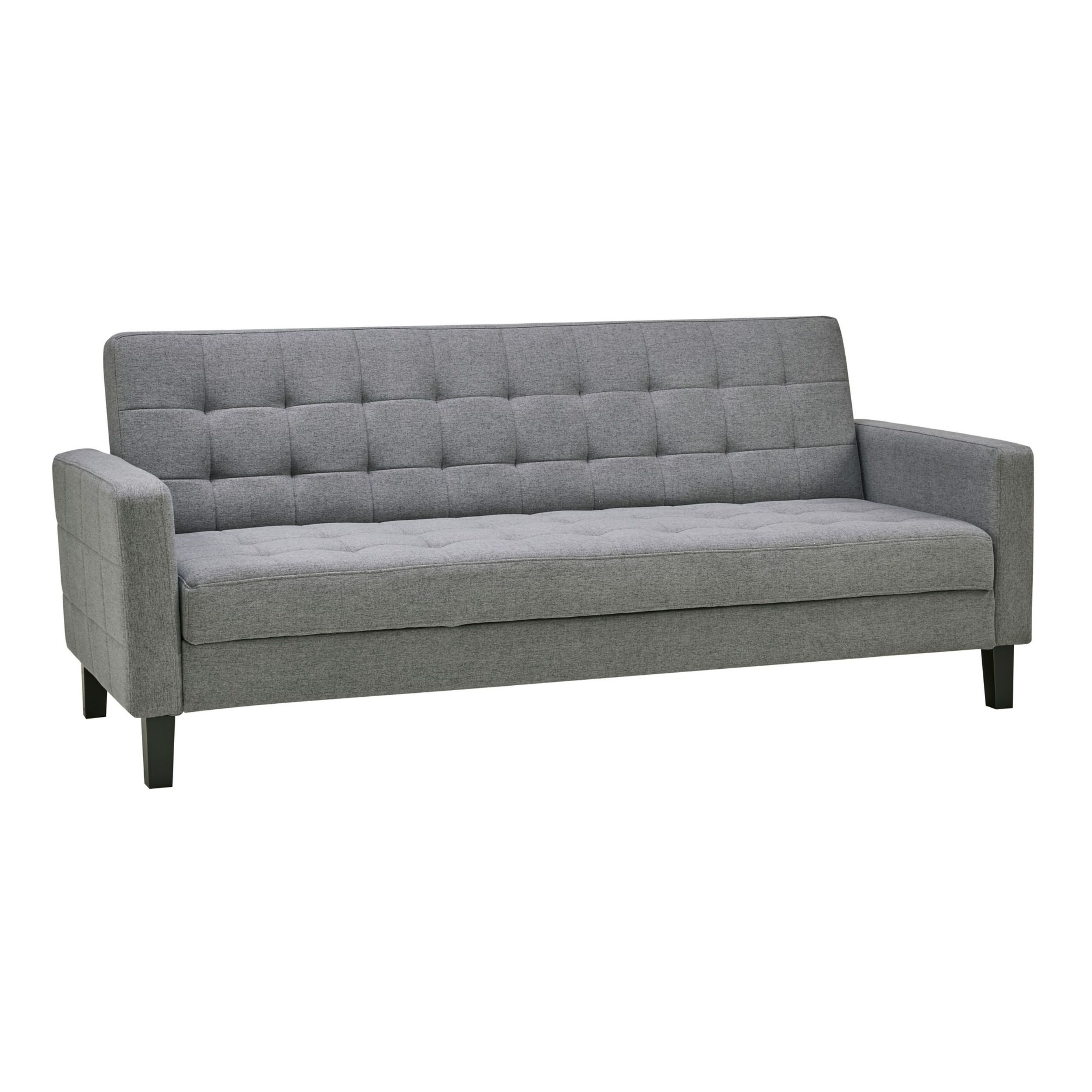Latitude Run® 79 Inch Sofa Bed Convertible Futon, Track Arms, Grey ...