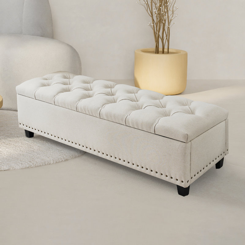 Latitude Run® 50.78” Tufted Upholstered Storage Ottoman & Reviews | Wayfair