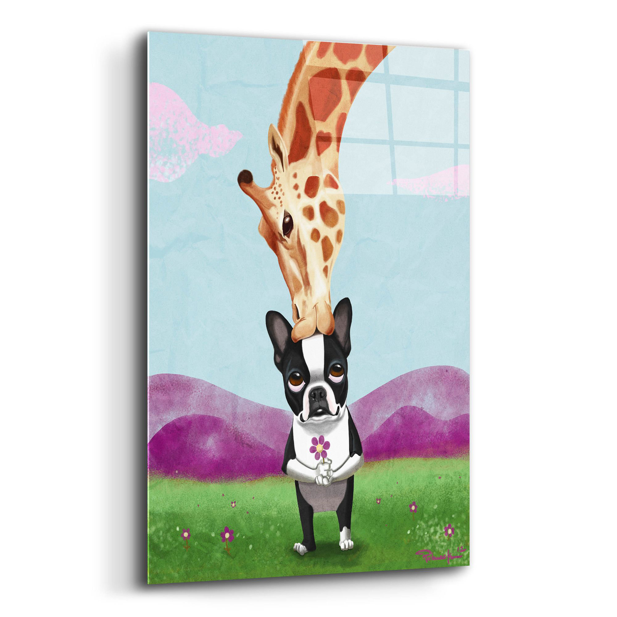 Trinx® 'Giraffe Kisses' By Brian Rubenacker, Acrylic Glass Wall Art ...