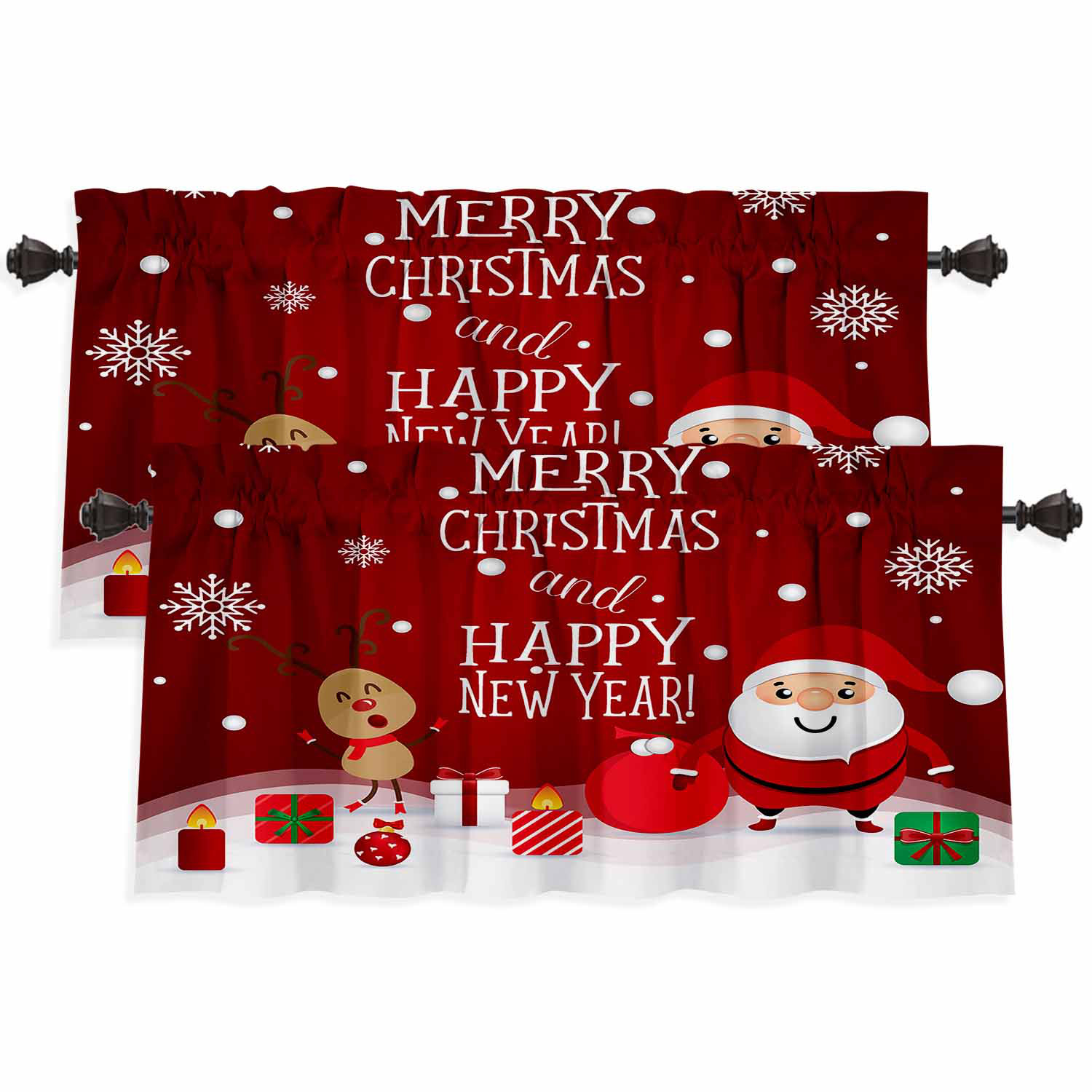 Ophelia & Co. Clear 52"W Christmas Greeting with Santa Claus Window ...