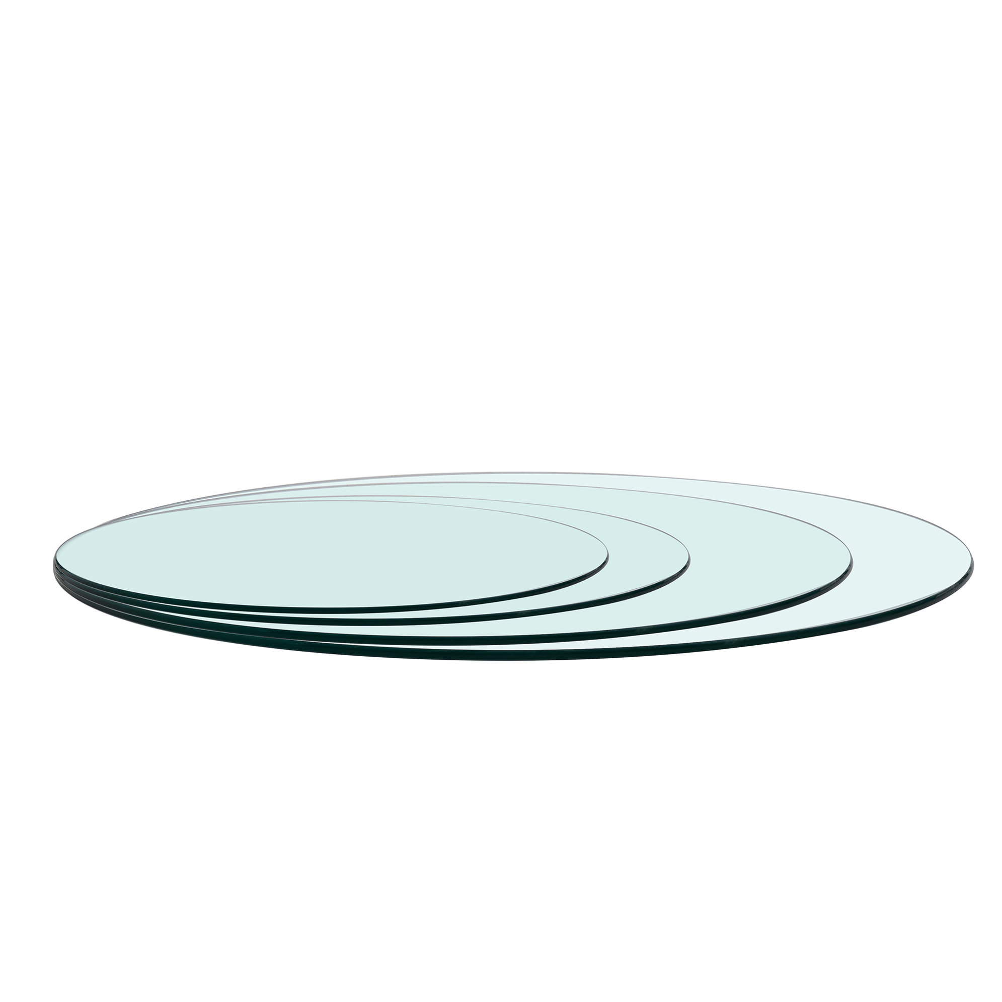 Ebern Designs Round, Tempered Glass Table Top, Thickness, Shatters Into ...