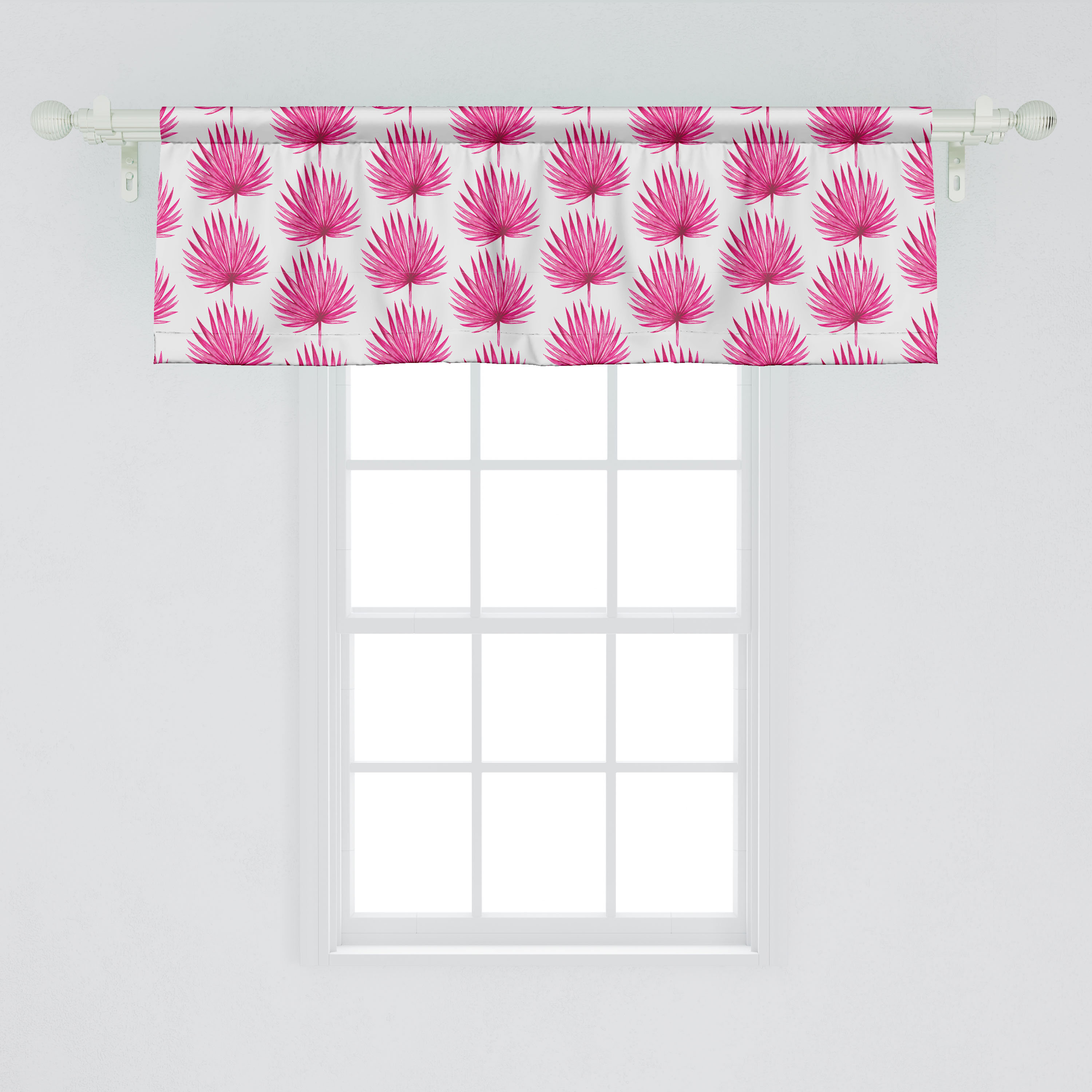 Ambesonne Palm Tree Valance Pack of 2 Pink Forest Leaves Magenta and ...