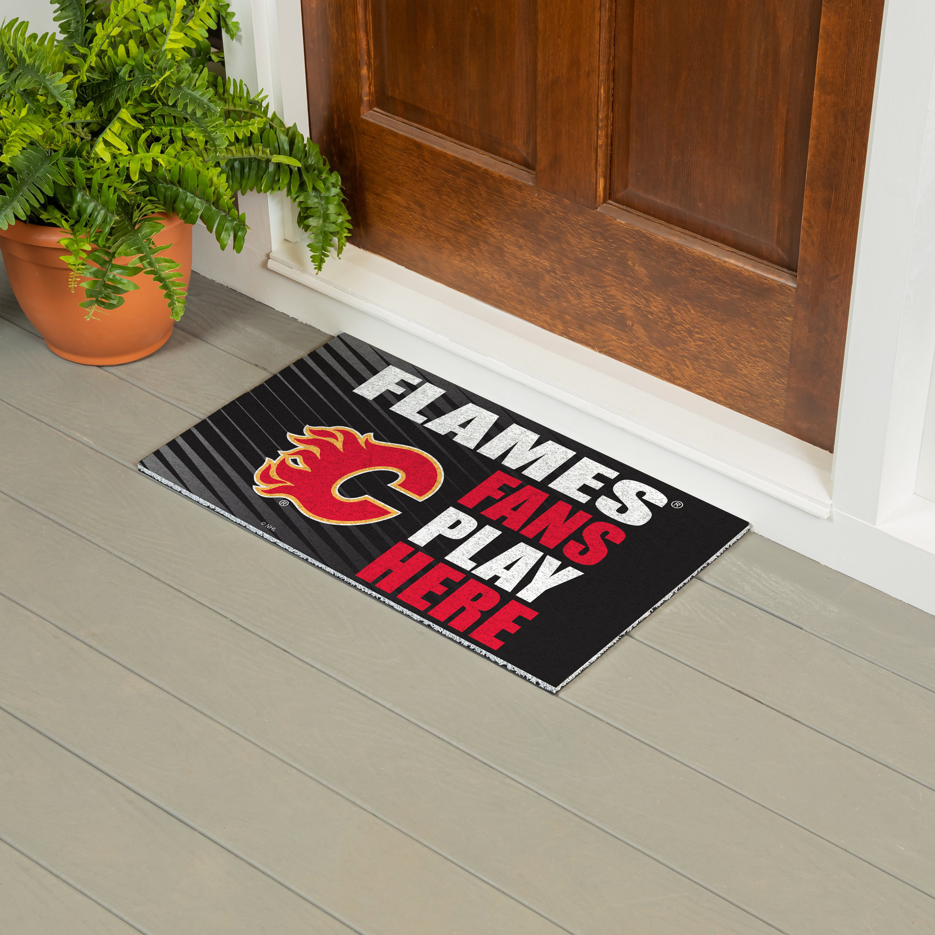 Ebern Designs Calgary Flames Fan PVC Mat, 28"x16" | Wayfair