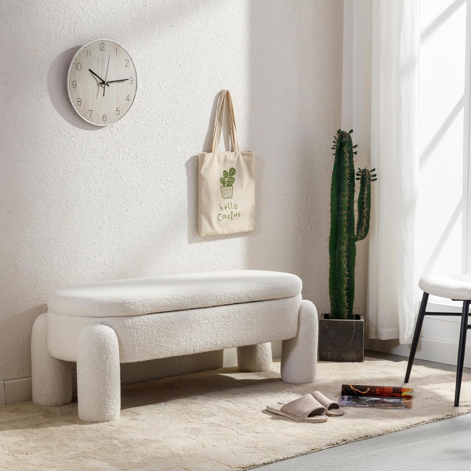 Orren Ellis Modern Storage Bench, Bench Fabric End Of Bed Stool, Cute ...