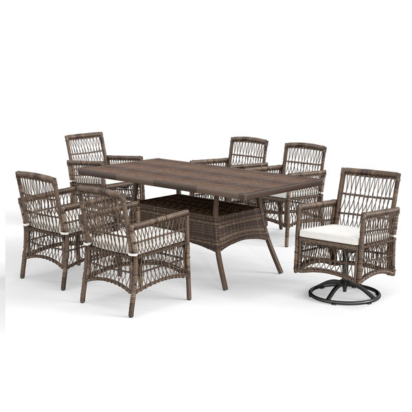 Bayou Breeze 6-person Rectangular dining set with a dining table that ...