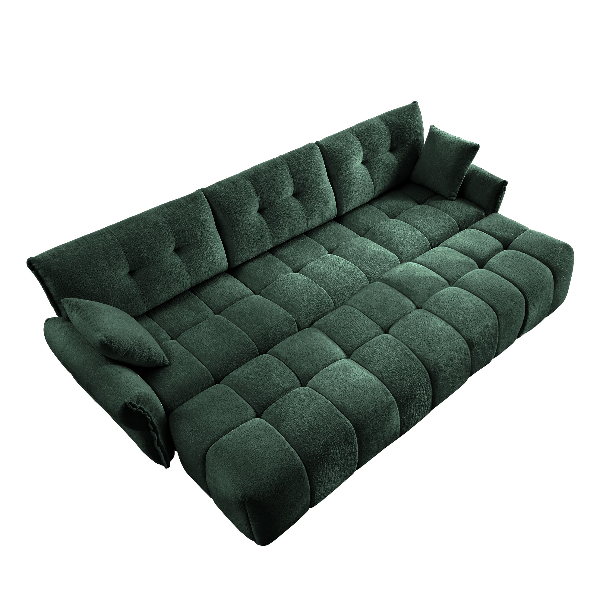 Latitude Run® Lyric Tufted 3-Seater Sectional Sofa with 3 Ottomans & Pillows | Wayfair
