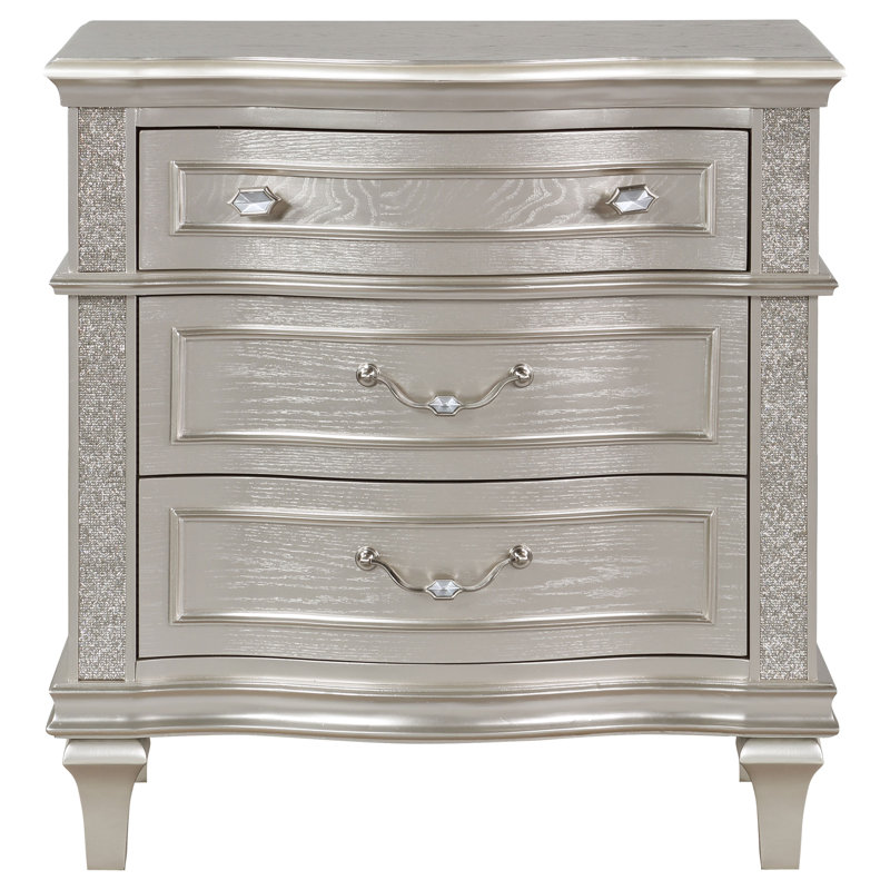 Newline Evangeline 3-Drawer Nightstand Silver Oak | Wayfair