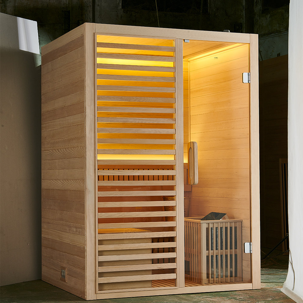 Koi Saunas 2- Person Indoor Traditional Steam Sauna in Hemlock | Wayfair