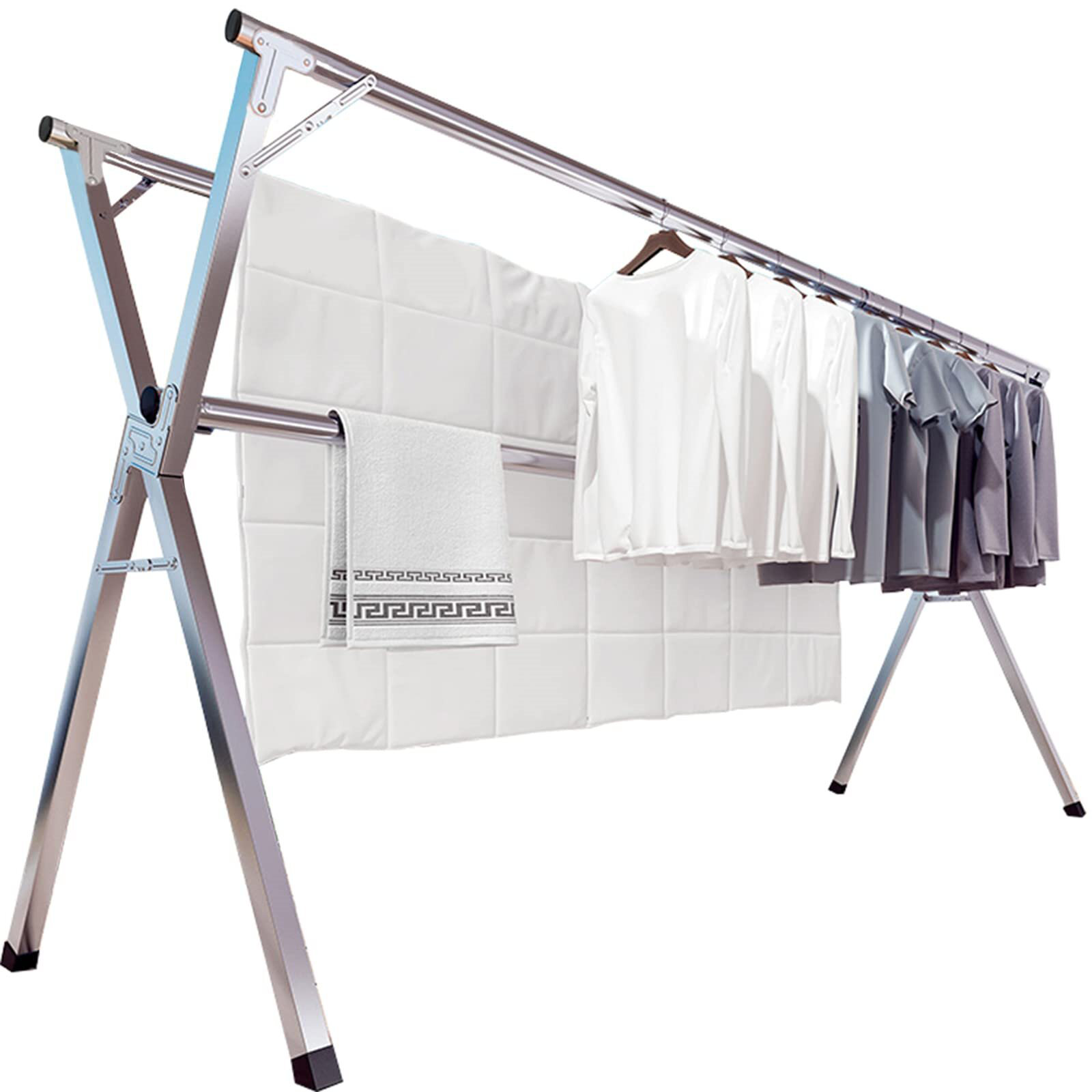 OLHAV Stainless Steel Foldable Freestanding Drying Rack | Wayfair