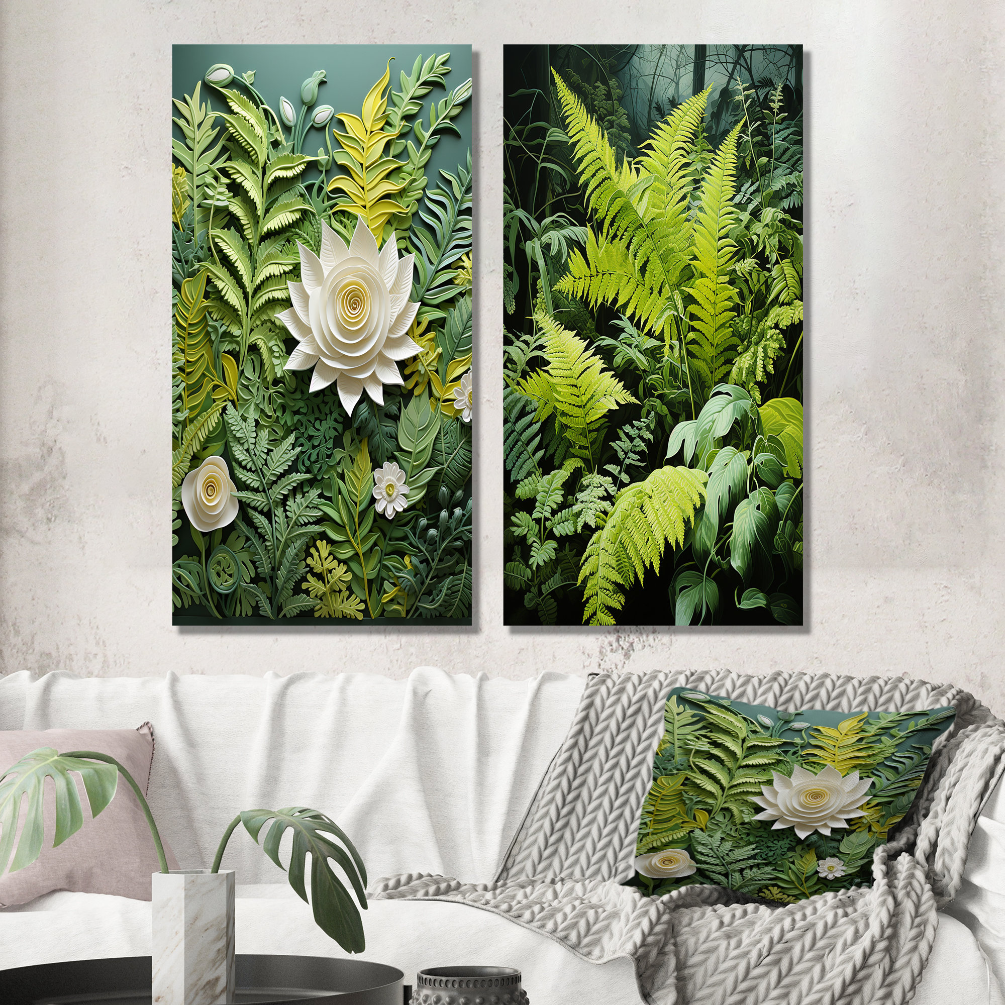 Lark Manor™ Wonderland Ferns In Green World - Ferns Canvas Wall Art Set ...