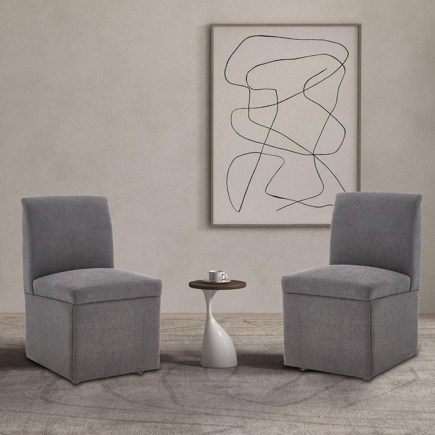 Hokku Designs Set of 2 Upholstered Dining Chairs with Hidden Storage ...