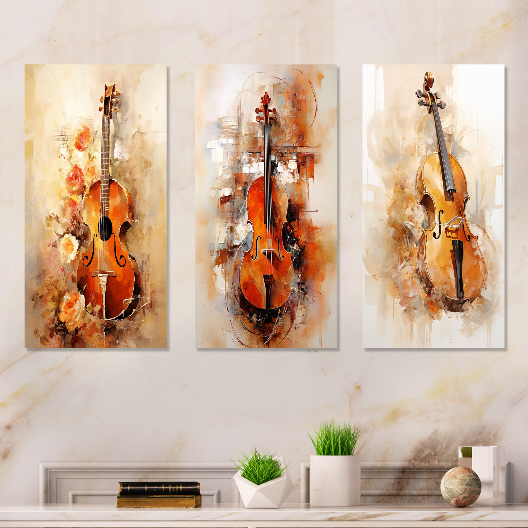 Lark Manor™ Violin Mandolin Melody Sienna Serenade - Music Metal Wall ...