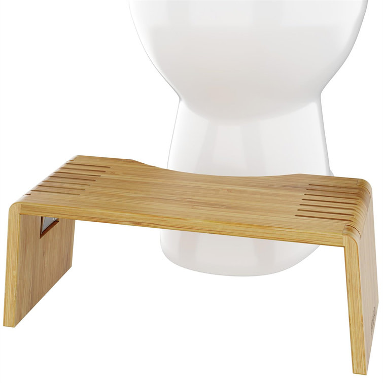 Millwood Pines Folding Bamboo Toilet Stool – 7 Inches | Wayfair