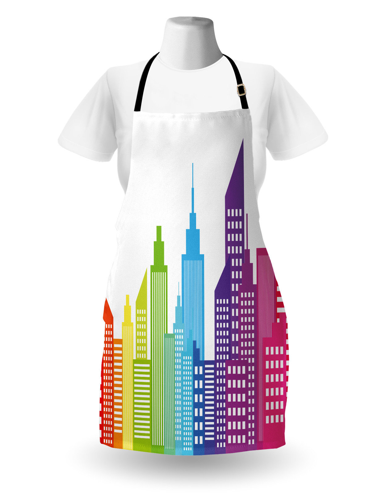 East Urban Home City Apron Unisex, Colorful Skyline Urban, Adult Size ...