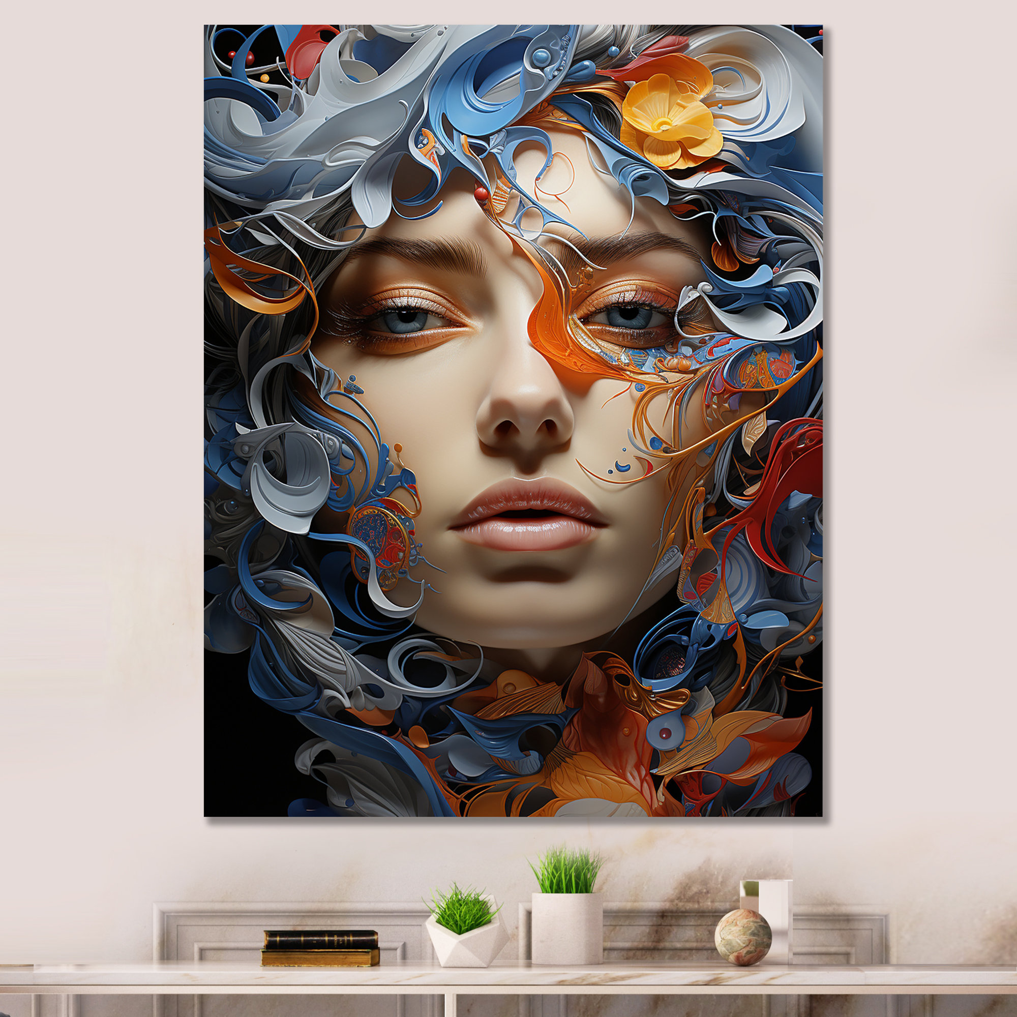 Design Art Eternal Dreams Surrealism Woman Portrait I On Canvas Print ...