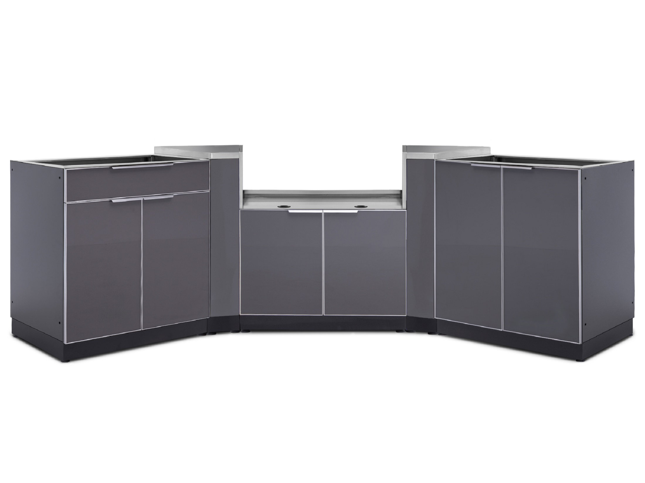 NewAge Products Outdoor Kitchen Aluminum 122.95" W x 24" D x 36.5" H 5 ...