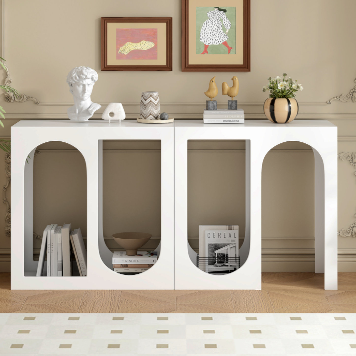 Orren Ellis U_STYLE Modular Entryway Console Table With Rectangular ...