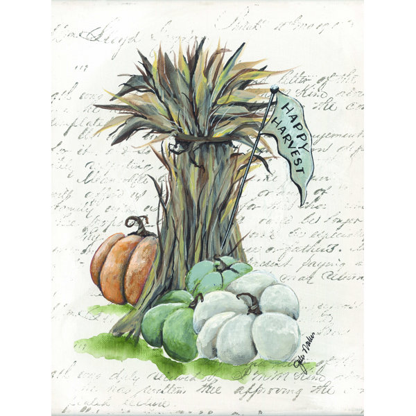 Rosalind Wheeler " Happy Harvest Corn Stalk " Painting Print | Wayfair