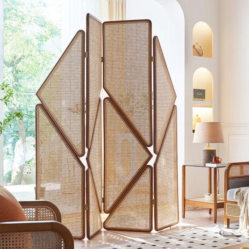 Sleek Surface Designs Solid Wood Vintage Rattan Divider | Wayfair