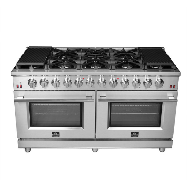 Forno Massimo 60-inch Gas Range Stainless Steel, 10 Sealed Burners ...