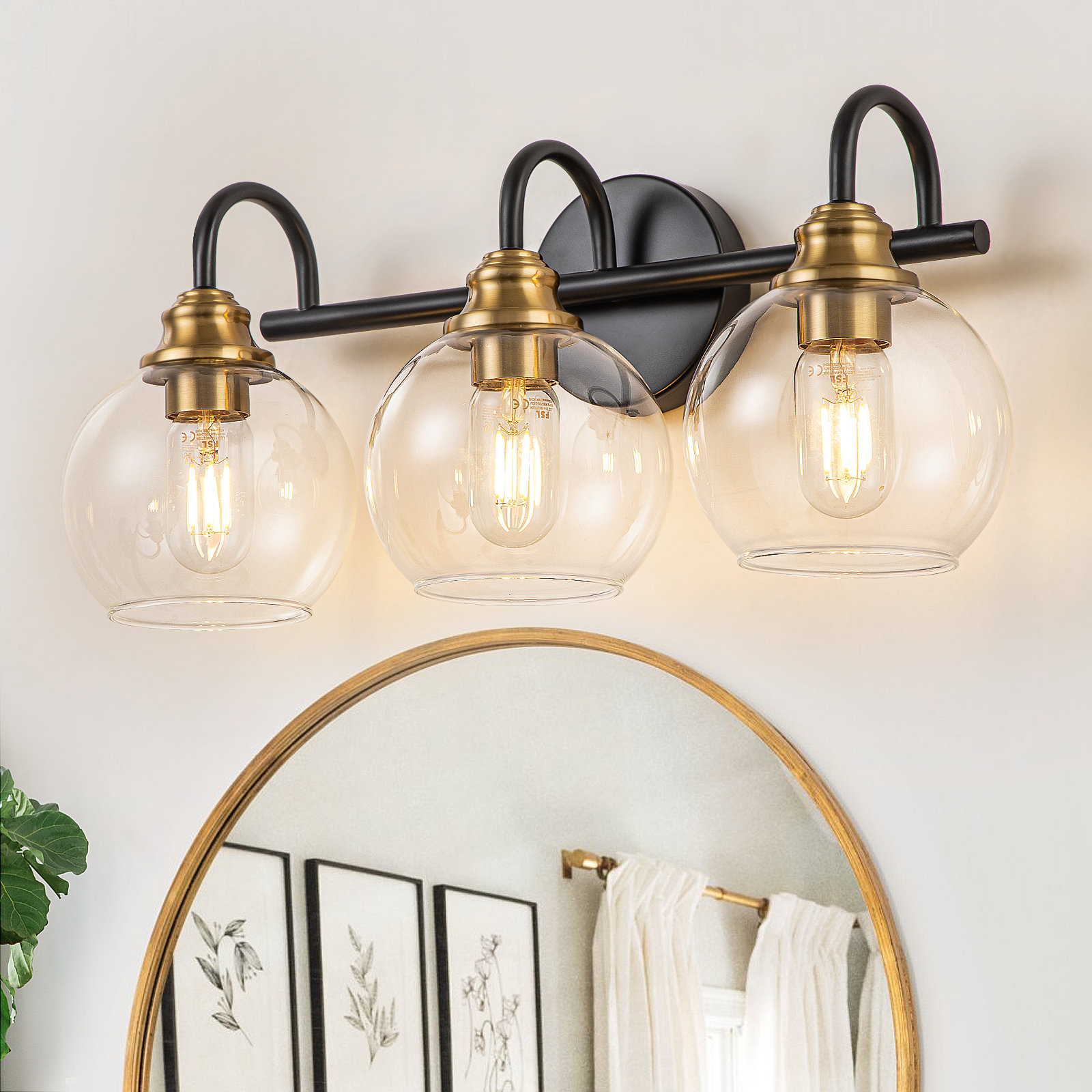 Breakwater Bay Sia 3 - Light Dimmable Glass Vanity Light - Wayfair Canada