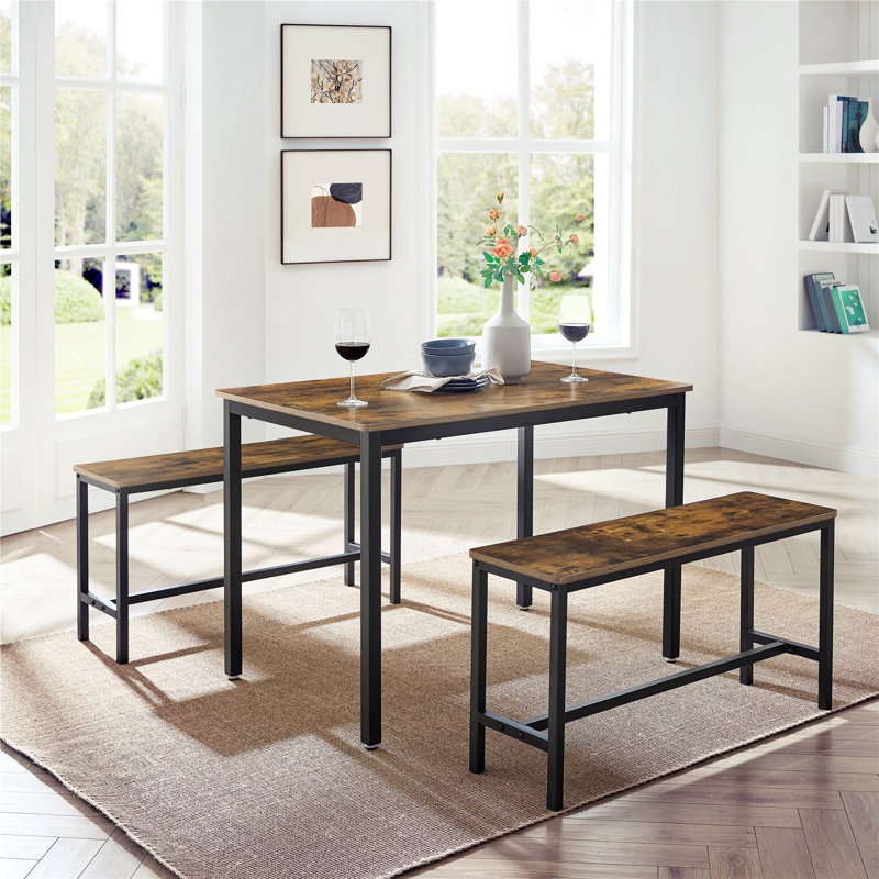 Borough Wharf Franko Dining Set with 2 Benches & Reviews | Wayfair.co.uk