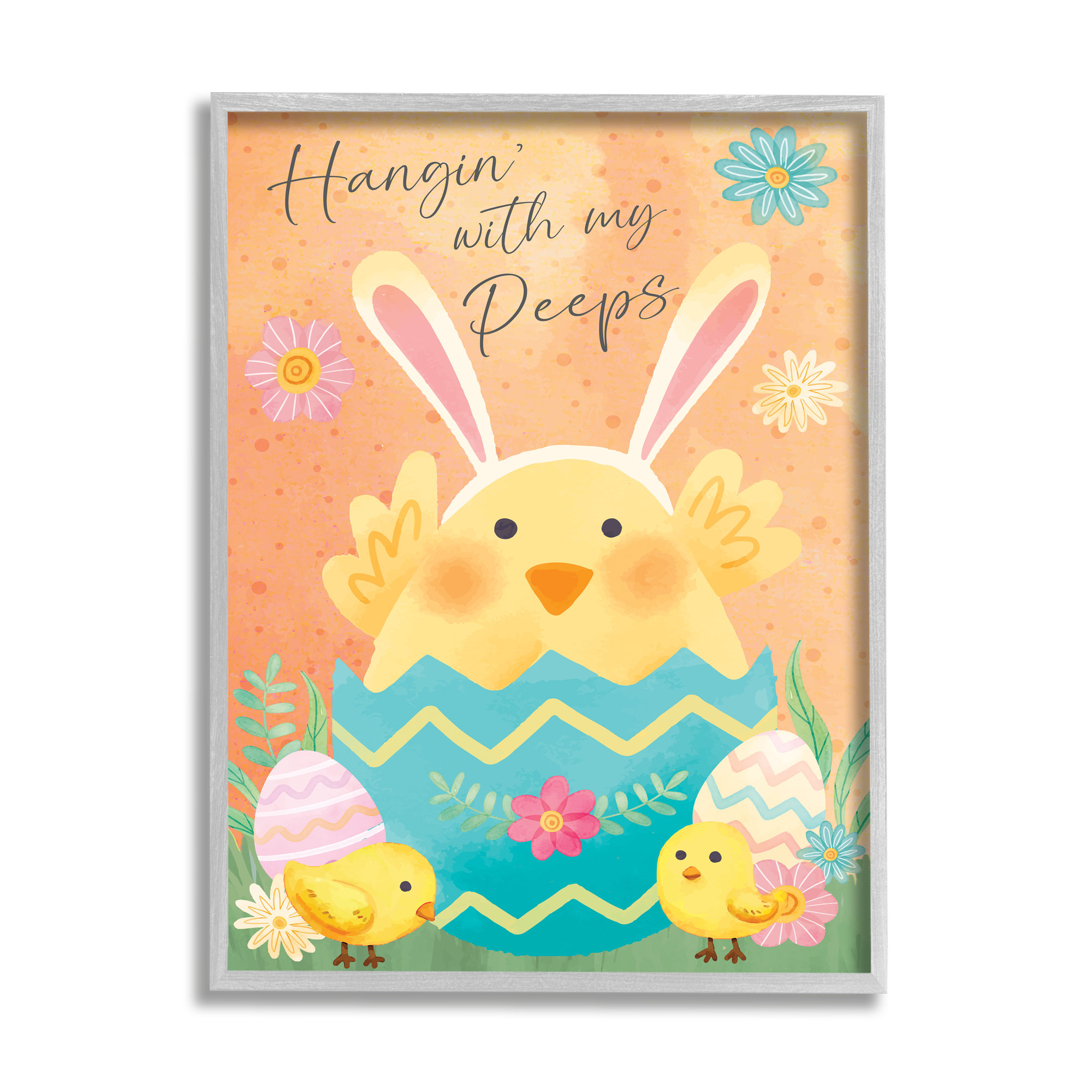Stupell Industries Hangin' With My Peeps Easter Egg Chicks Framed ...