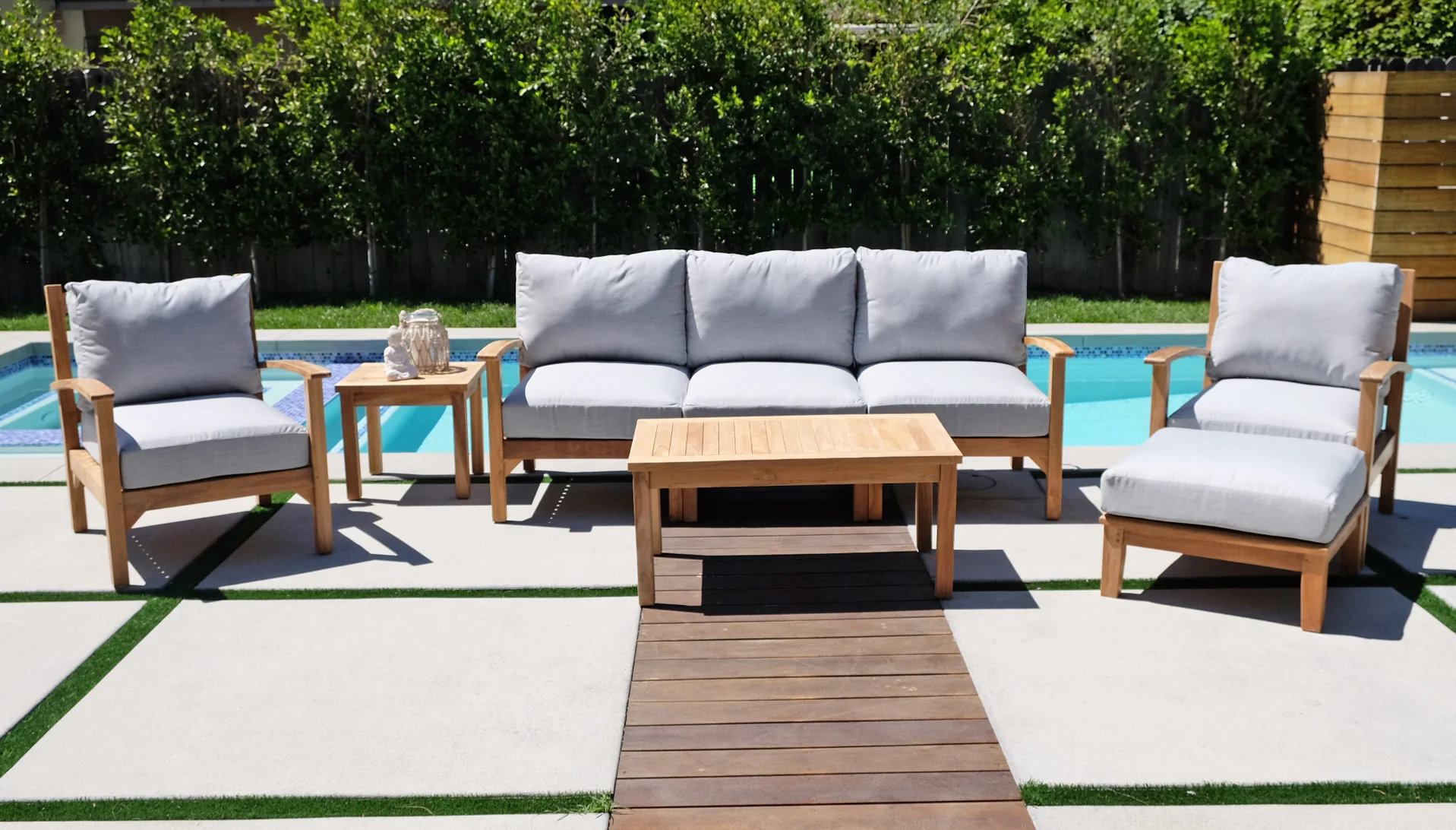 Willow Creek Designs Huntington Teak 5 - Person Outdoor Seating Group ...