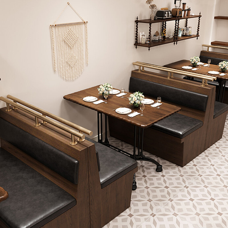 Visual card holder American Retro Cafe Restaurant Benches Faux Leather ...