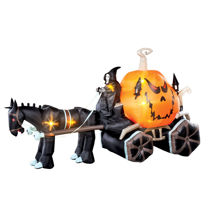 The Holiday Aisle® Inflatable Halloween Carriage Inflatable & Reviews ...