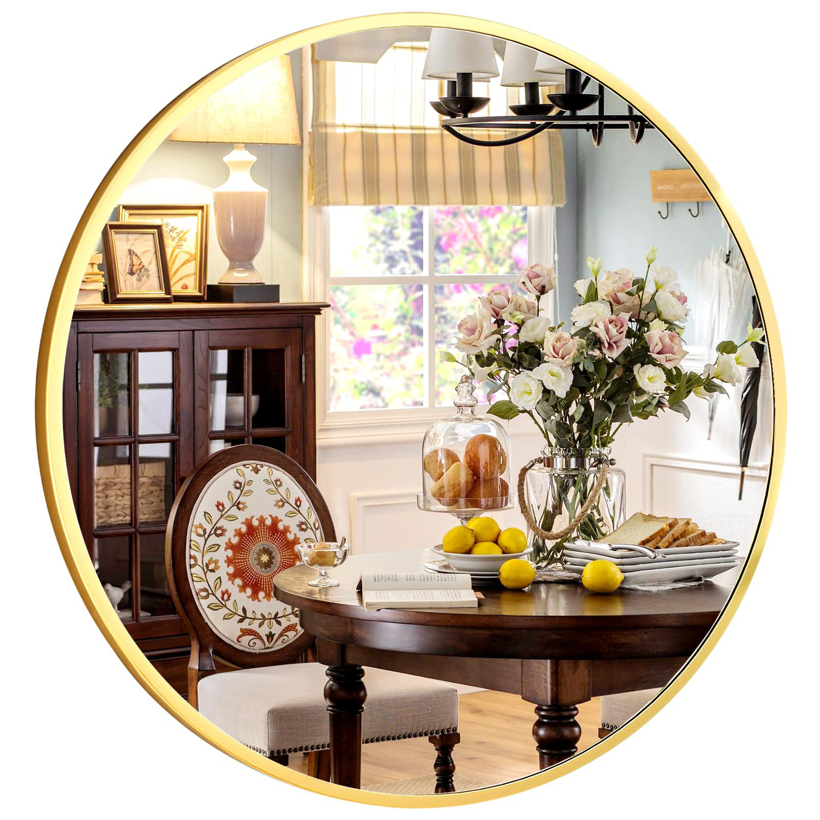 Latitude Run® 30 Inch Round Mirror, Circle Mirrors For Bathroom ...