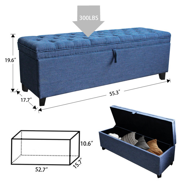 Latitude Run® Extra Long Storage Ottoman, Entryway Bench With Flip Top ...