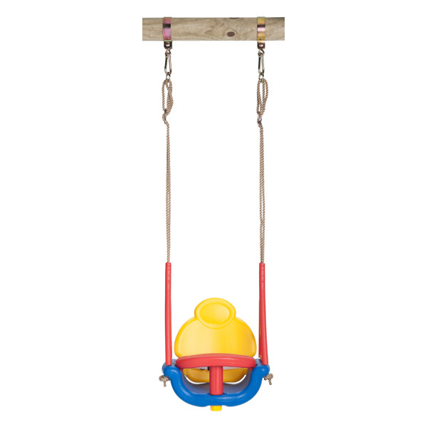 SwingKing Plastic Blue/Yellow Bucket Swing with Chains | Wayfair.co.uk