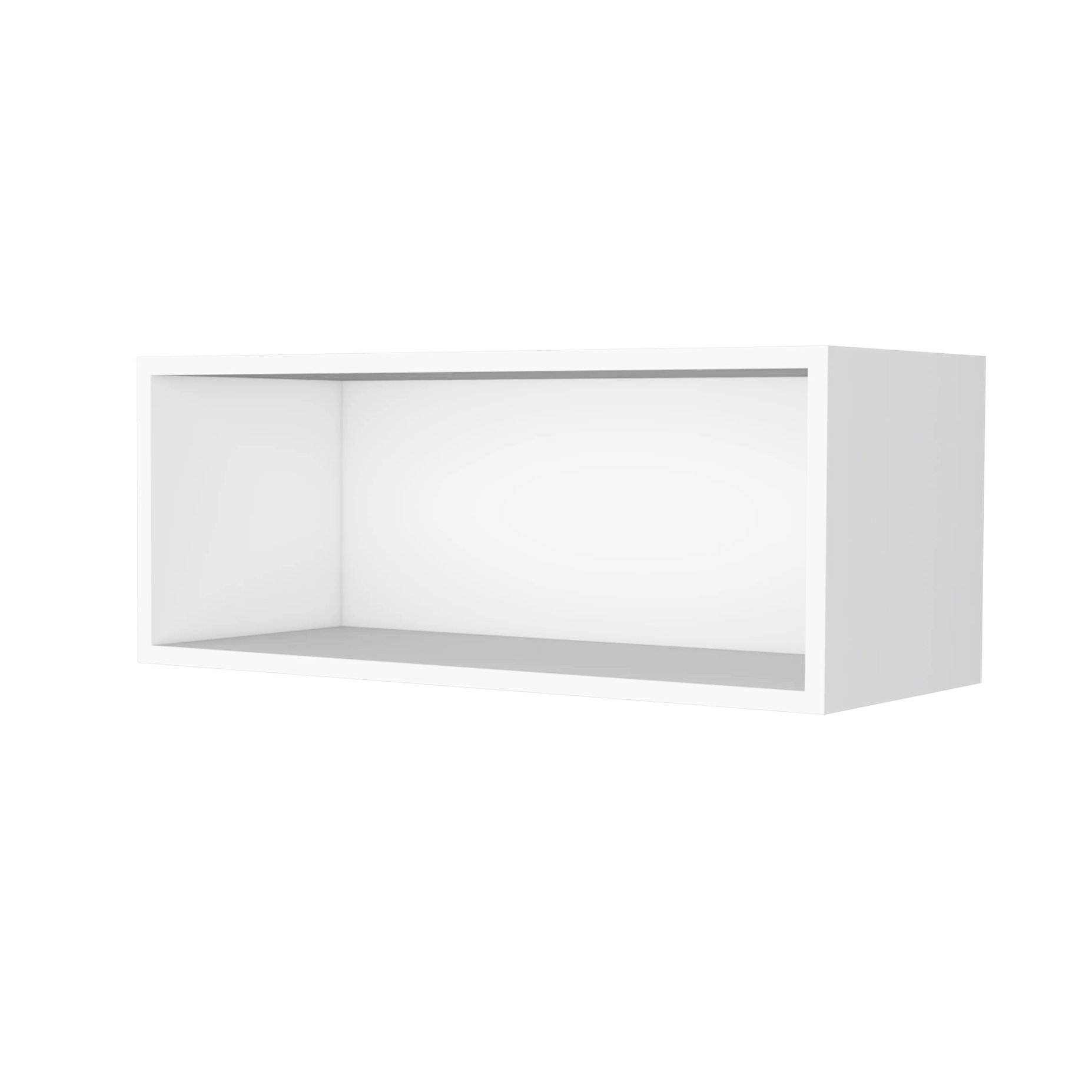 Ebern Designs White Open Storage Wall Cabinet For Kitchen, - Coated To ...
