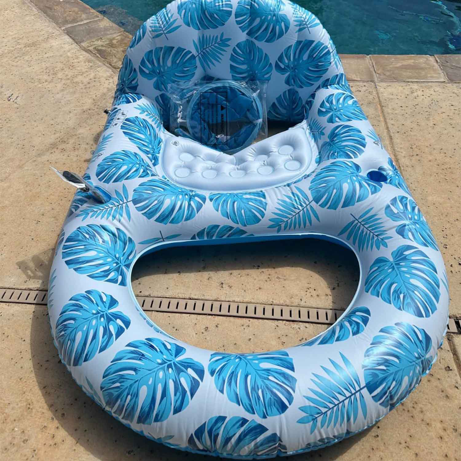 ASTER-FORM CORP Pool Lounge Float With Canopy UPF50+,Extra Large Pool ...