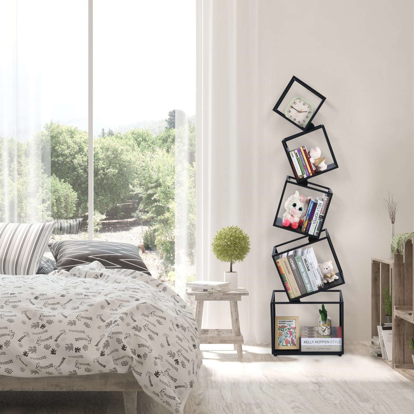 Ivy Bronx Modern Corner Geometric Bookcase - Wayfair Canada