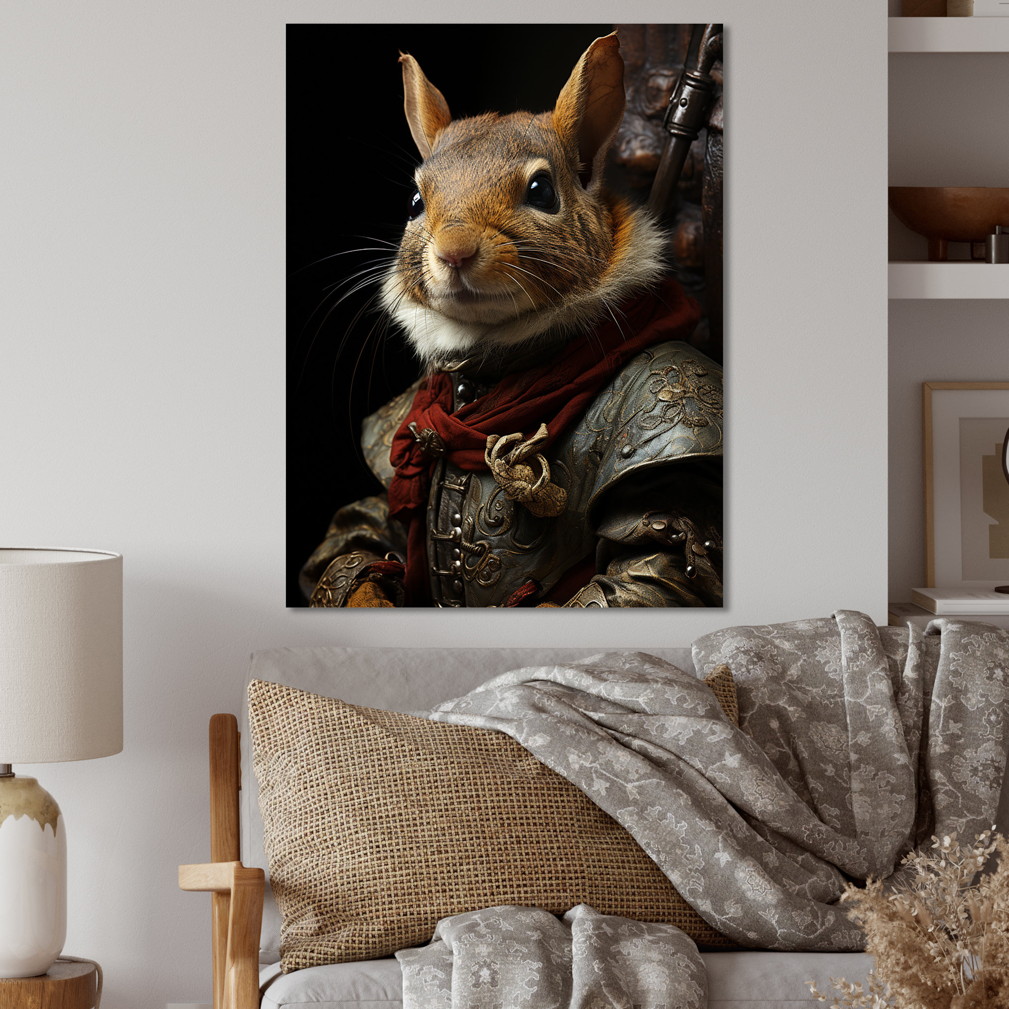 Trinx Medieval Squirrel Portrait In Armor - Rodentmetal Wall Art | Wayfair